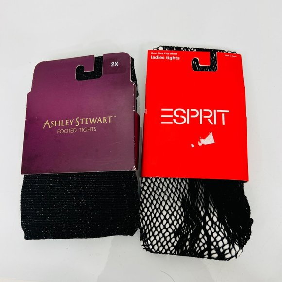 Esprit | Accessories | Queen Tights Black Pair 2x Sparkle Fishnet ...